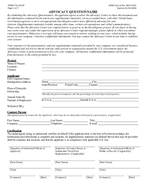 Fillable Online DOC Advocacy Center Questionnaire Fax Email Print ...