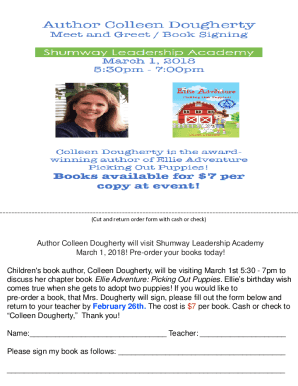 Fillable Online Author Colleen Dougherty will visit Shumway Leadership ...