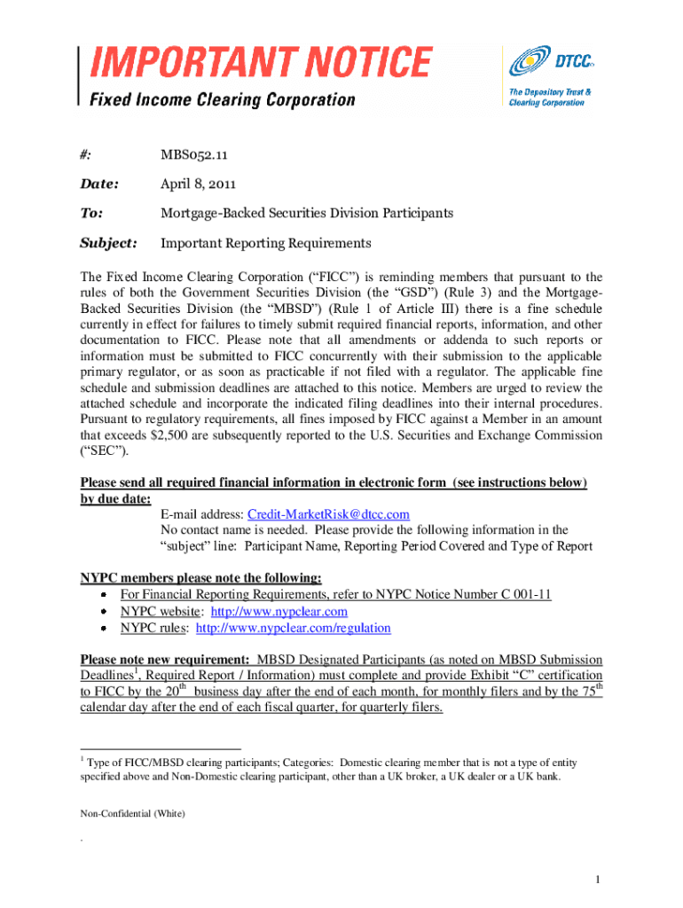 Fillable Online NSCC Important Notice Fax Email Print - pdfFiller