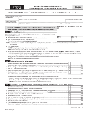 Fillable Online Arizona Form 165PA-X Fax Email Print - pdfFiller