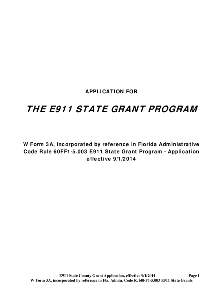 Fillable Online www.dms.myflorida.comcontentdownloadTHE E911 STATE GRANT PROGRAM - Florida ...