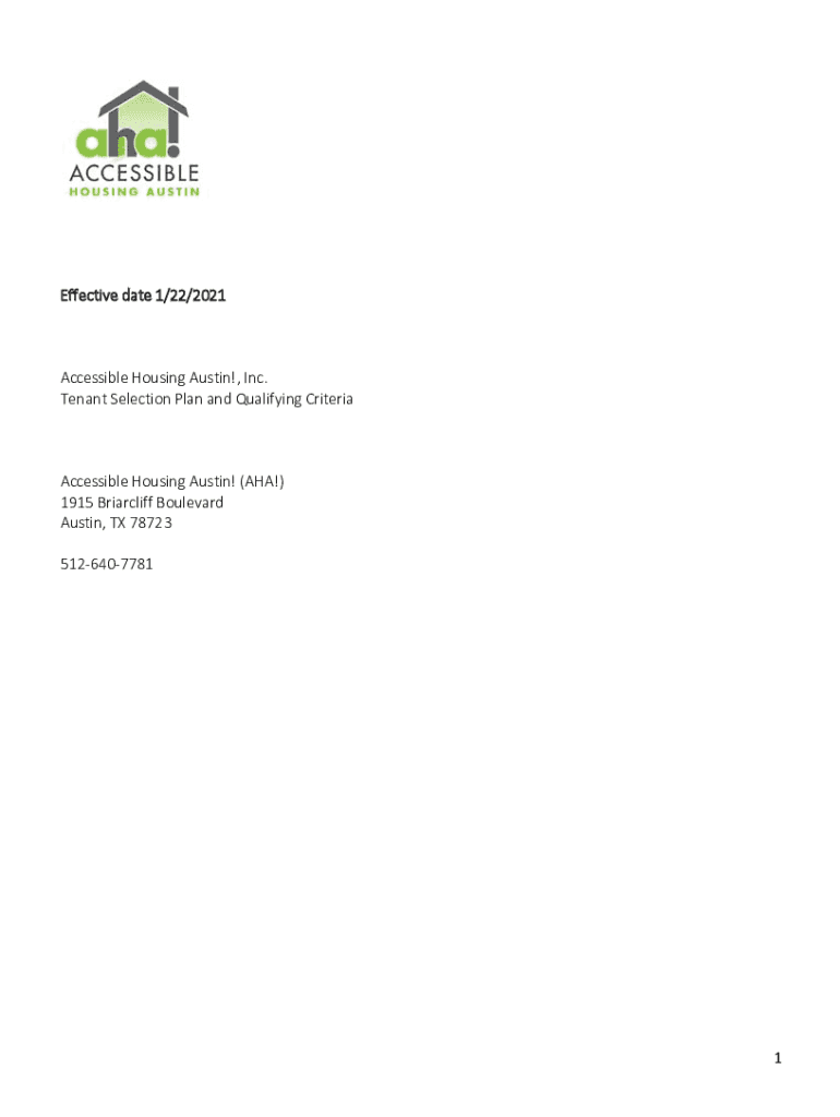 Fillable Online Tenant Selection Plan 1.12.21.docx Fax Email Print ...