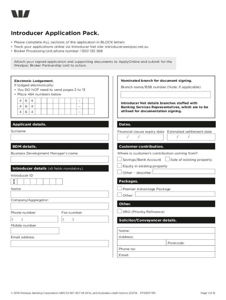Fillable Online introducer.westpac.net.auinnsecureTerms and Conditions - introducer.westpac.net ...
