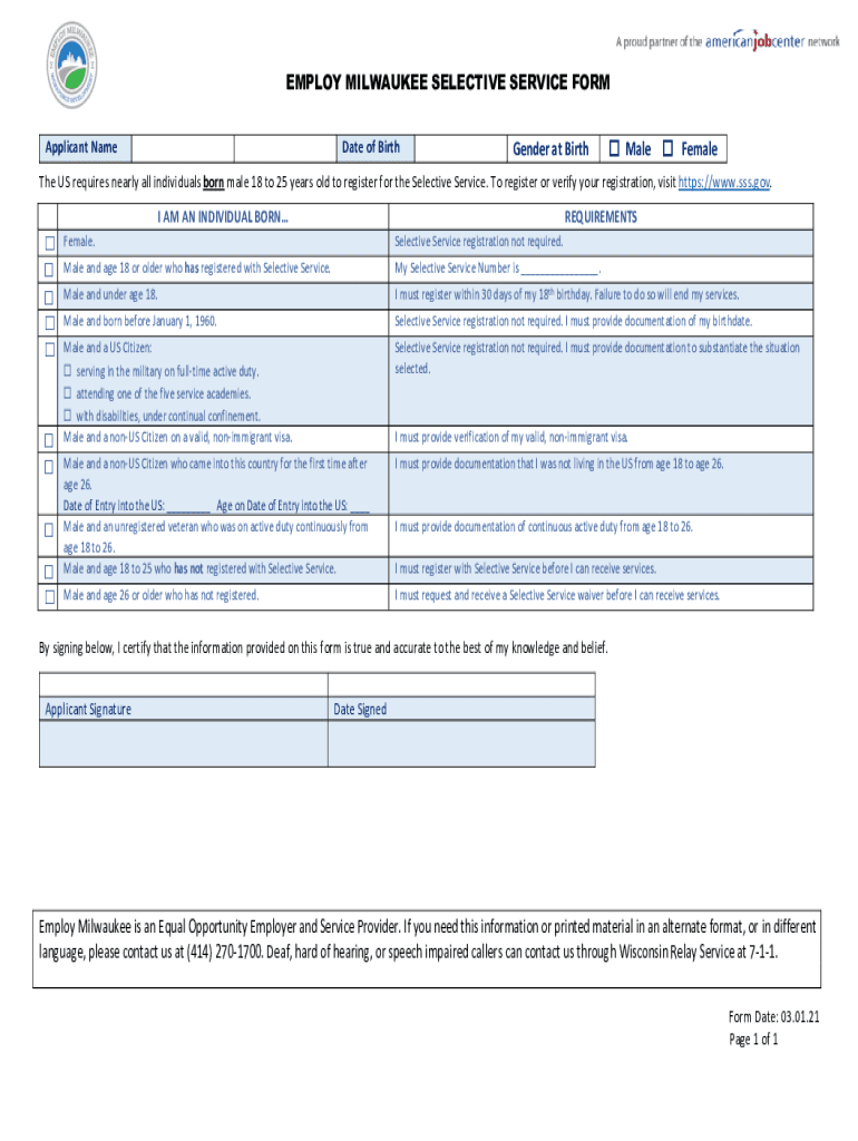 Fillable Online Men 26 and OlderSelective Service System ...