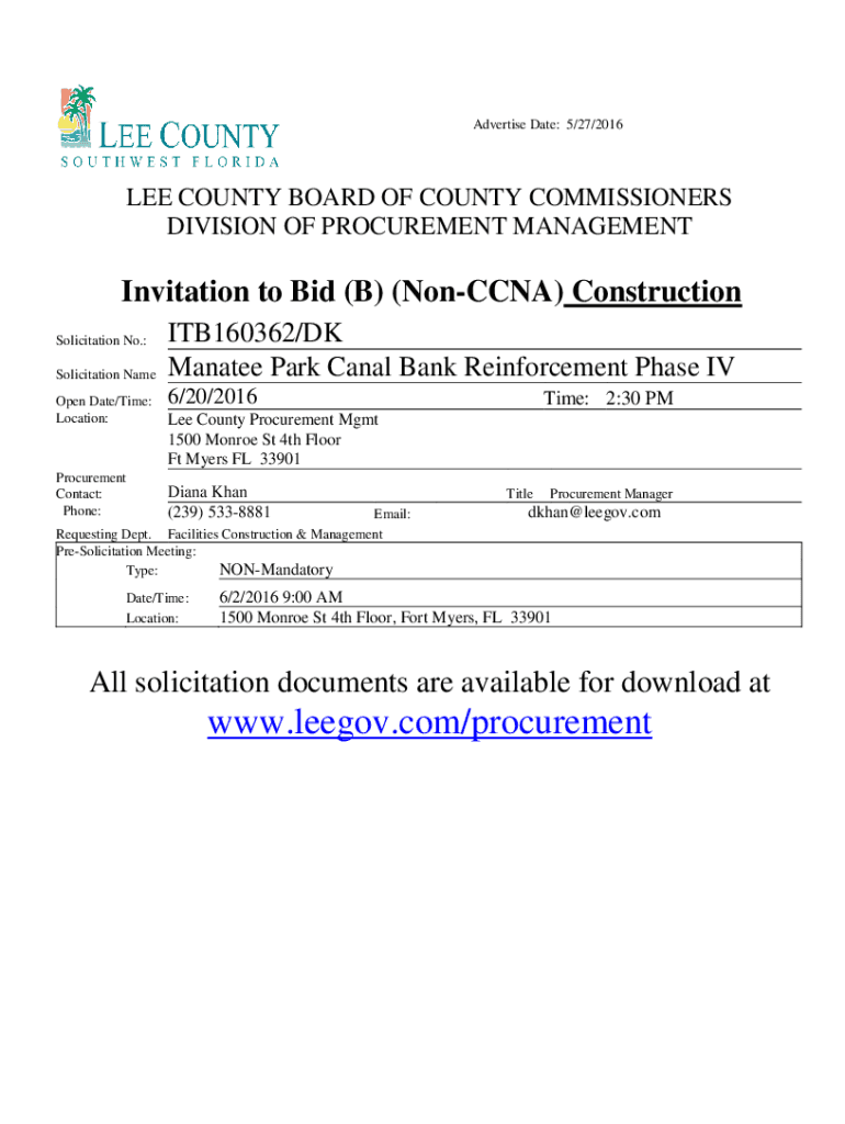 Fillable Online Request for Proposal (RFP) (Non-CCNA) - Lee County ...
