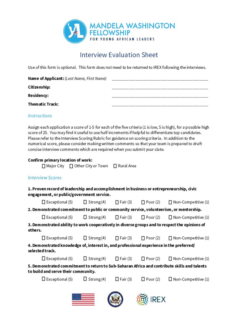Fillable Online Use This Sample Job Candidate Evaluation to Assess ...
