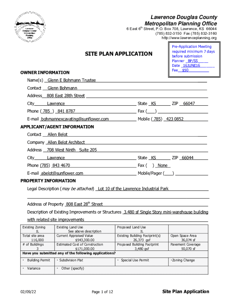 Fillable Online Site Plan Application 808 East 28th.doc Fax Email Print ...