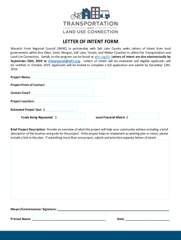 Fillable Online Letter of Intent Form: Easy to Modify and ...