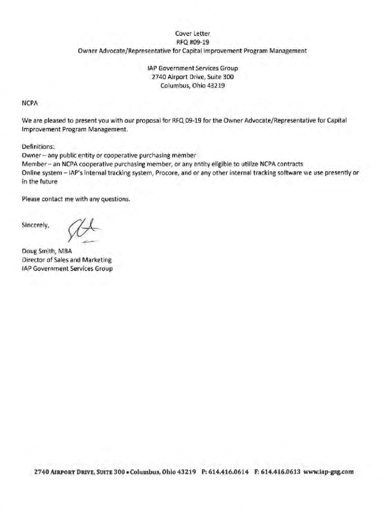 Fillable Online www.rfqpro.comfree-rfq-and-rfprfq-cover-letterRFQ Cover ...