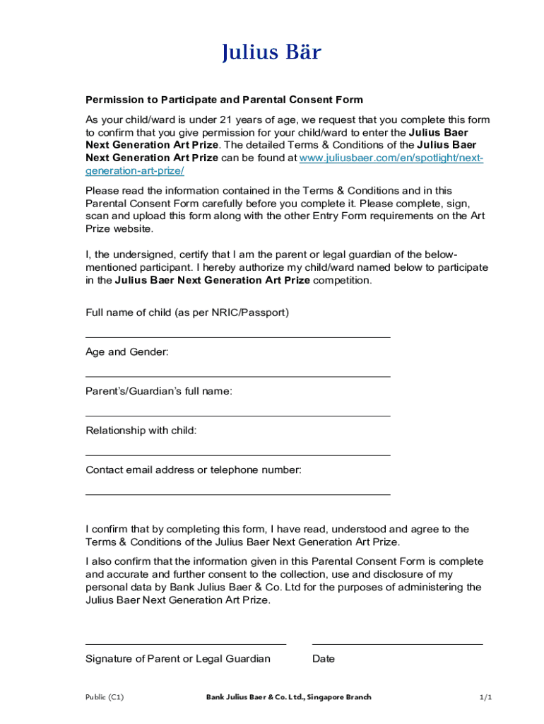 Fillable Online Permission to Participate and Parental Consent Form ...
