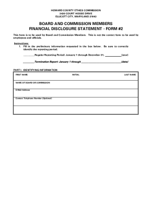 Fillable Online BOARD AND COMMISSION MEMBERS FINANCIAL DISCLOSURE ...