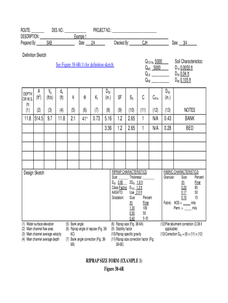 Fillable Online EFig 38-6R. Riprap Size Form (example 1) Fax Email ...