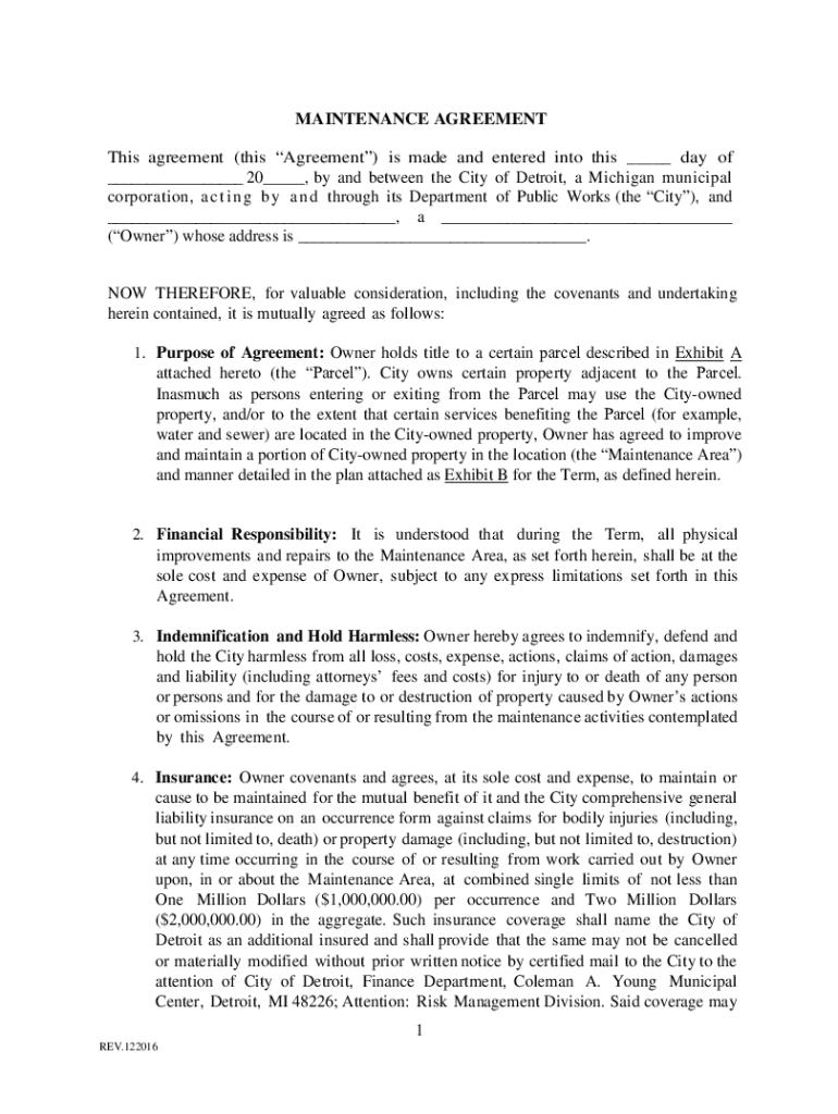 Fillable Online Operations and Maintenance Agreement templateOperations ...