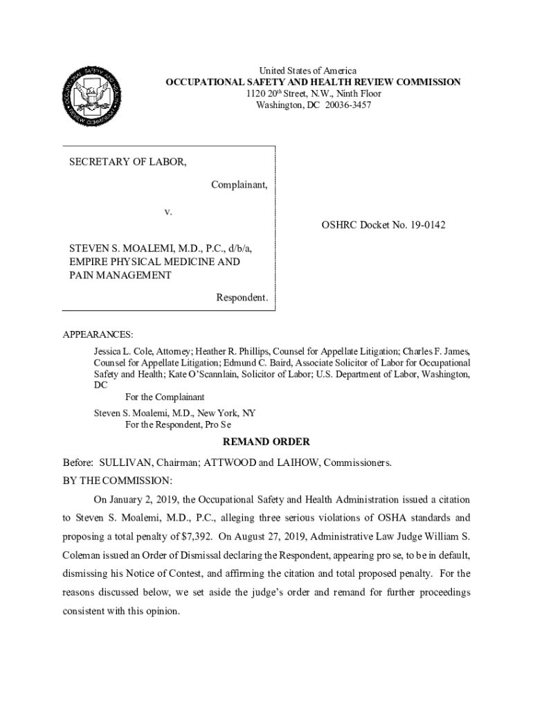 Fillable Online www.oshrc.govassets1/6/93-2529United States of America ...