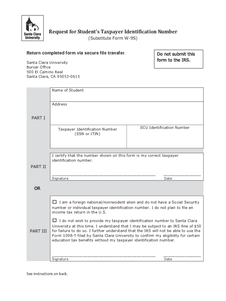 Fillable Online Request for Student's or Borrower's Taxpayer ...