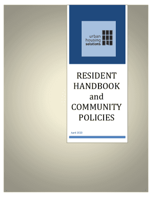 Fillable Online RESIDENT GUIDELINES & COMMUNITY HANDBOOK (Handbook ...
