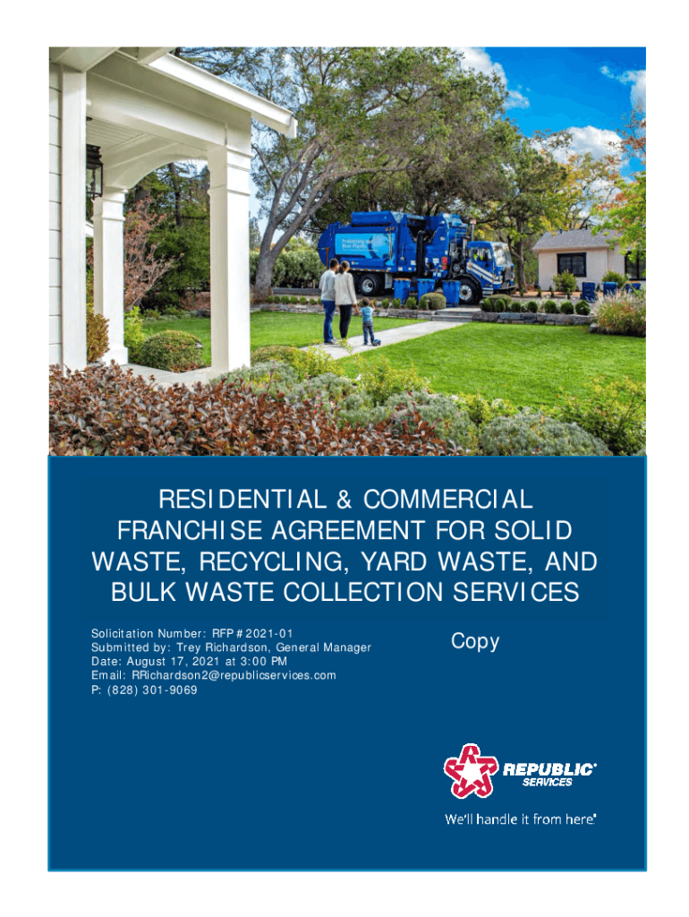 Fillable Online RESIDENTIAL & COMMERCIAL FRANCHISE AGREEMENT FOR SOLID ...