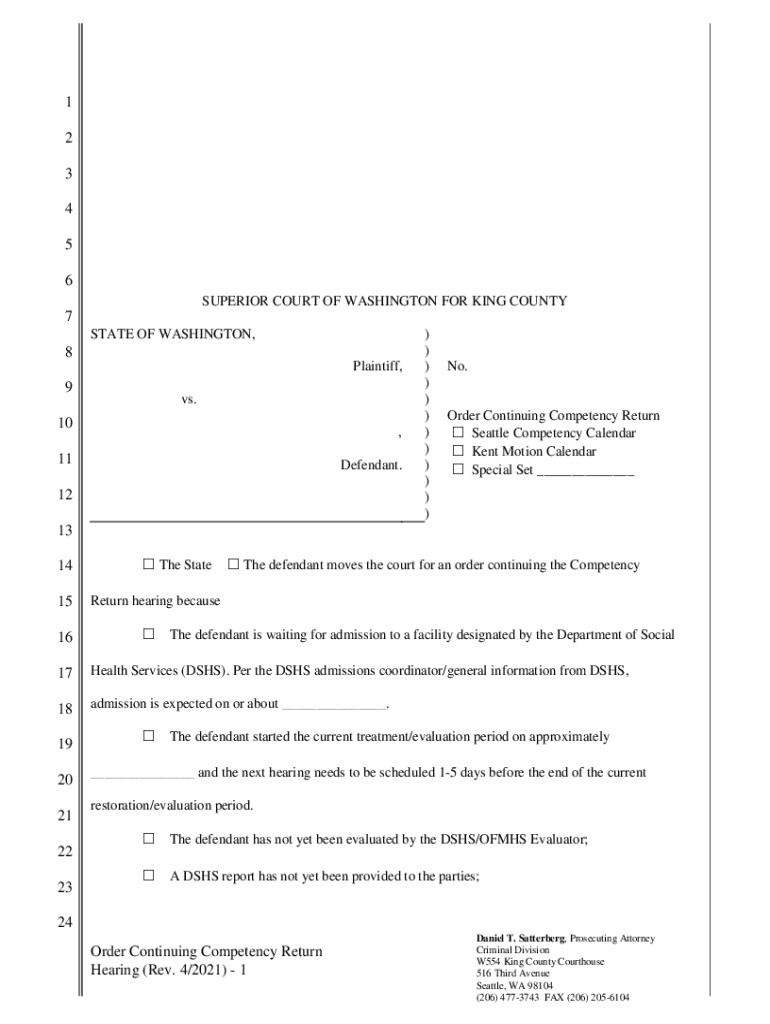 Fillable Online kingcounty.govmediaIN THE SUPERIOR COURT OF THE STATE OF WASHINGTON Fax Email ...