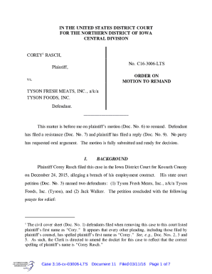 Fillable Online Rasch 01 Order on Motion to Remand.docx Fax Email Print ...