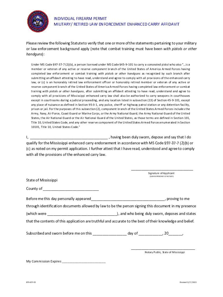 Fillable Online IFP-AFF-03Military or Retired Law Enforcement Enhanced ...