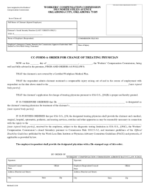 Fillable Online www.ok.govwccdocumentsWORKERS COMPENSATION COMMISSION ...