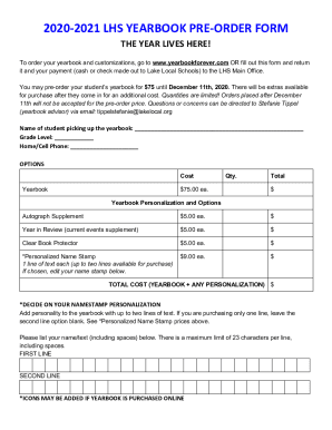 Fillable Online www.lakelocal.org userfiles 2412020-2021 LHS YEARBOOK ...