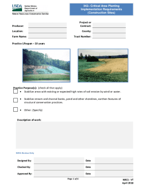 Fillable Online Project or Contract: Location: County: Farm Name: Tract ...