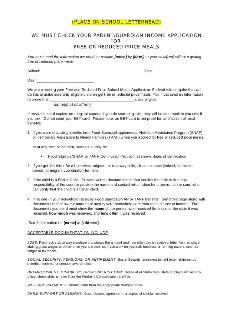 Parent/Guardian Sample Letter) (Use Your Schools Letterhead Doc Template | pdfFiller