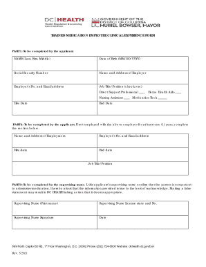 Fillable Online dchealth dc TRAINED MEDICATION EMPLOYEE CLINICAL ...