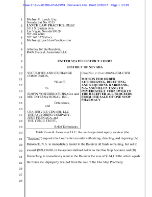 Fillable Online ORDER Granting 464 Motion to File Documents Under Seal ...
