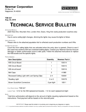 Fillable Online Recall Service Bulletin Fax Email Print - pdfFiller