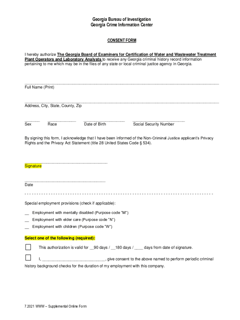 Fillable Online sos ga Georgia Bureau of Investigation Georgia Crime ...