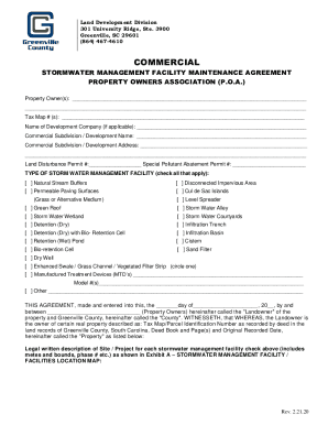 Fillable Online stormwater management facility maintenance agreement ...