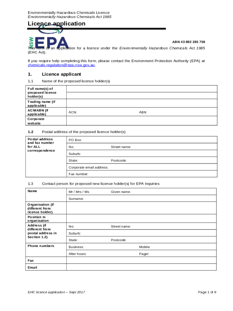 Licence Application Premises Doc Template | pdfFiller