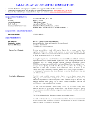 Fillable Online www.acgov.orgPALAB1315PAL5415PAL LEGISLATIVE COMMITTEE ...