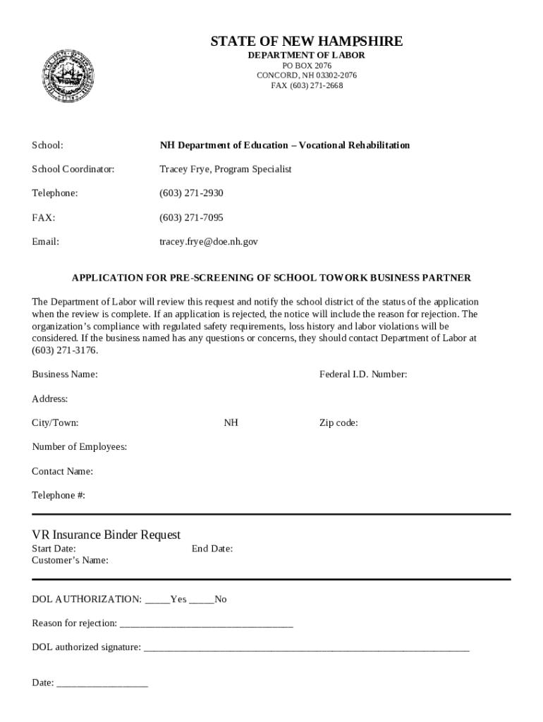 Wage and HourInspection DivisionNH Department of Labor Doc Template ...
