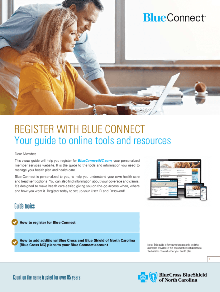 Fillable Online REGISTER WITH BLUE CONNECT Your guide to online tools ...