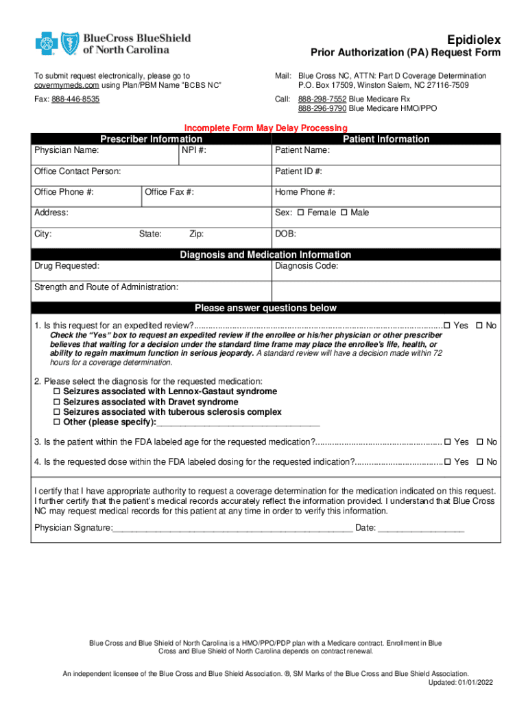 Fillable Online Epidiolex Prior Authorization Request Form Member ... Fax Email Print - pdfFiller