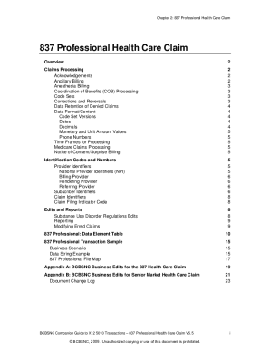 Fillable Online Fillable Online 837 Professional Claim - bluecrossnc ...