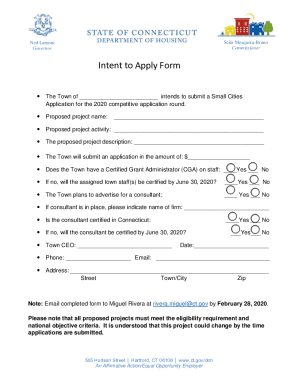 Fillable Online portal.ct.gov - mediaIntent to Apply Form - portal.ct ...