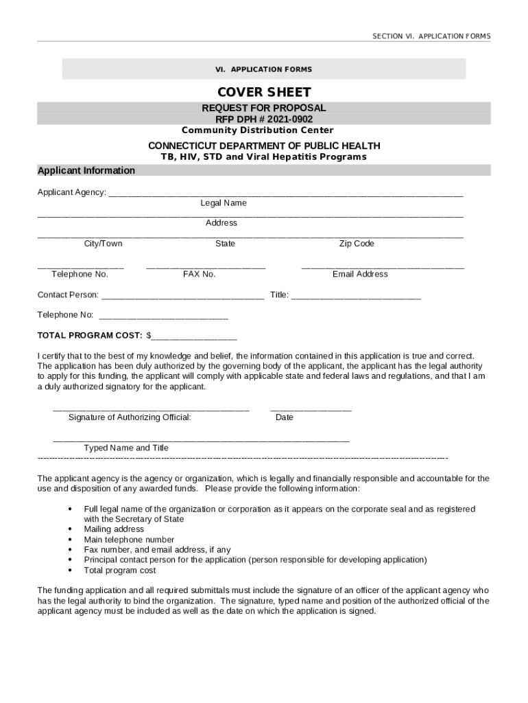 COVER SHEET REQUEST FOR PROPOSAL RFP DPH Log# 2022-0902 ... Doc Template | pdfFiller