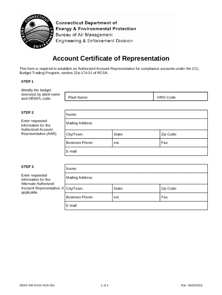 Account Certificate of Representation. Doc Template | pdfFiller