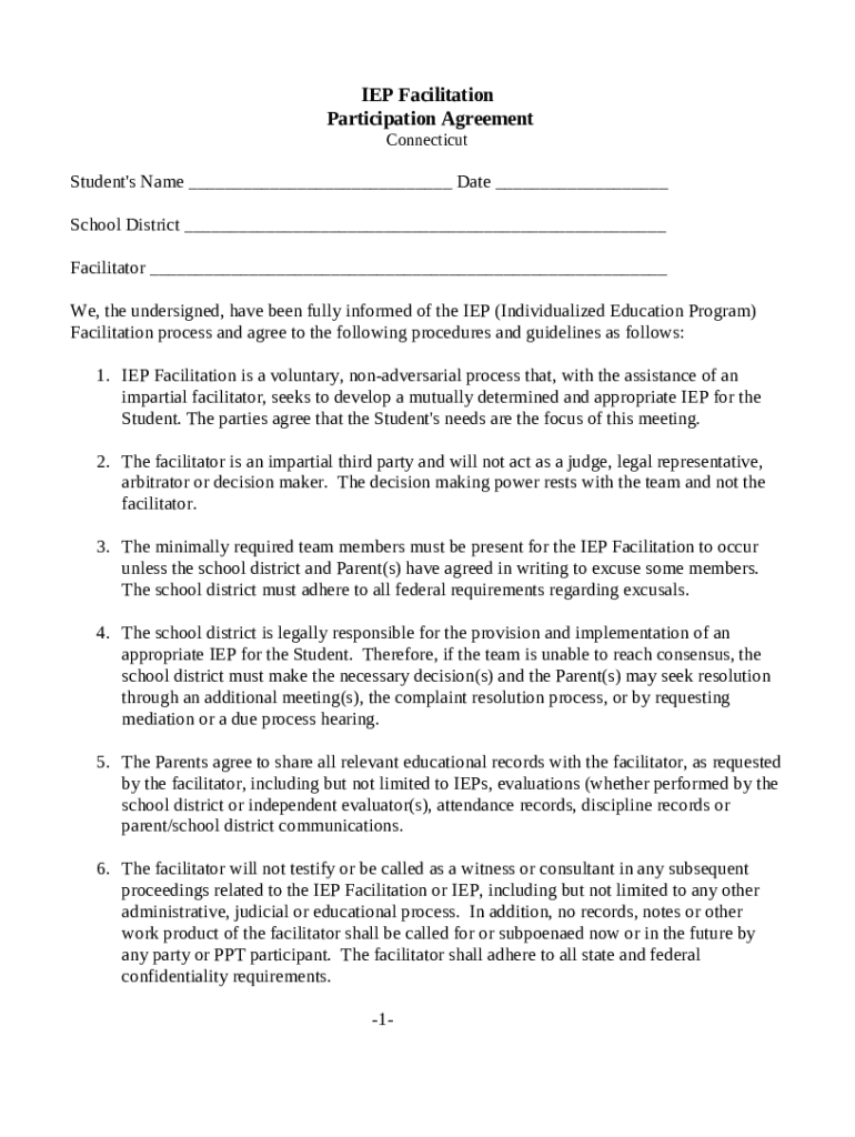 School Agreement to Use a Third-Party Neutral Facilitator ... Doc ...