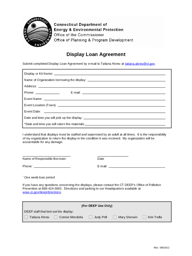 Display Loan Agreement. Doc Template | pdfFiller