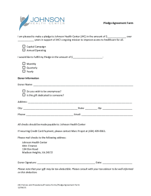 Fillable Online FREE 6+ Pledge Agreement Contract Forms in PDFMS ...