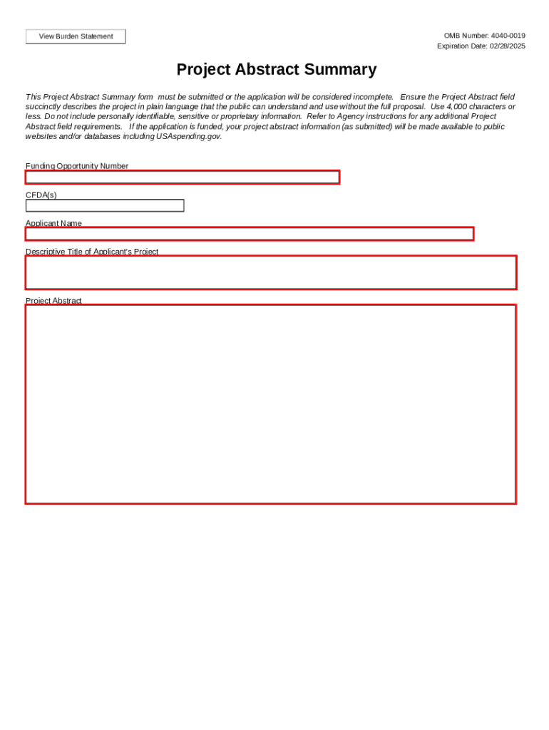 Fillable Online apply07 grants Project Abstract Summary Fax Email Print ...