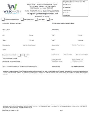 Fillable Online DSS-5283: Regulatory and Licensing Services Complaint ...