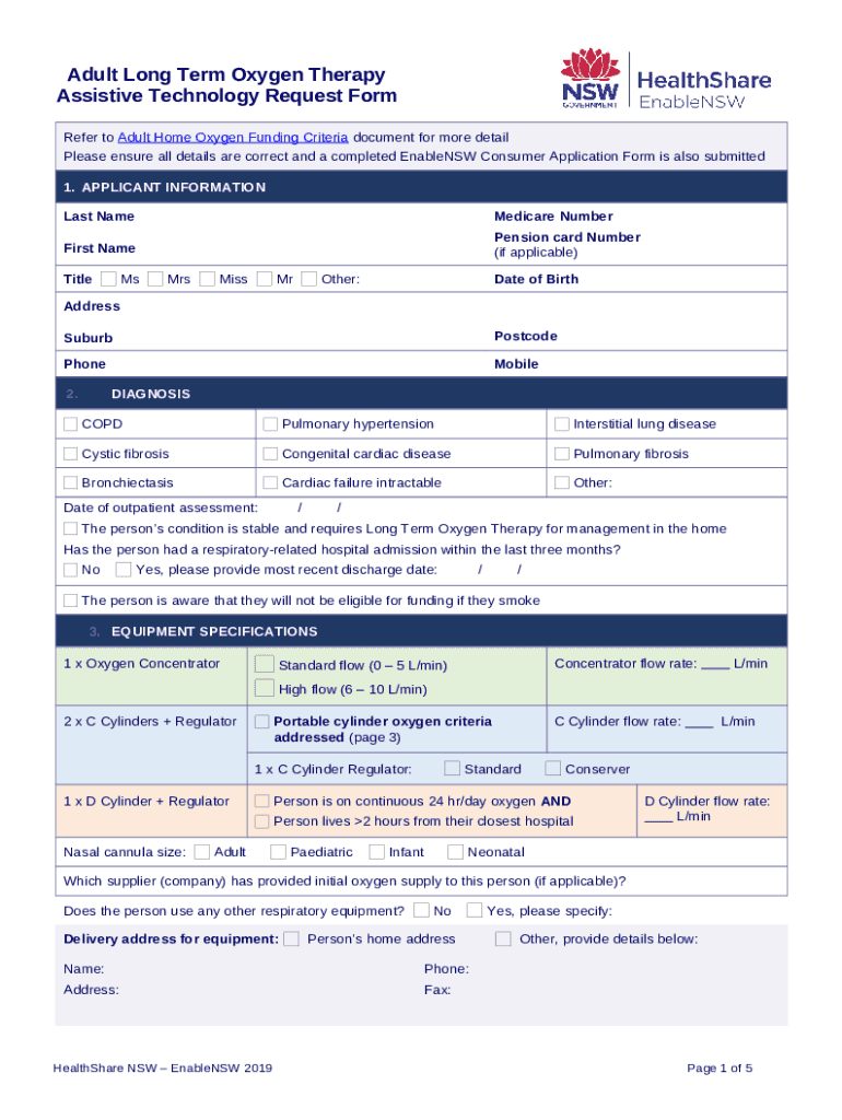 Adult Long Term Oxygen Therapy Assistive Technology Request Doc ...