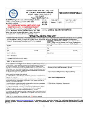 Fillable Online PROPOSER ACKNOWLEDGEMENT - Miami-Dade County Public ...