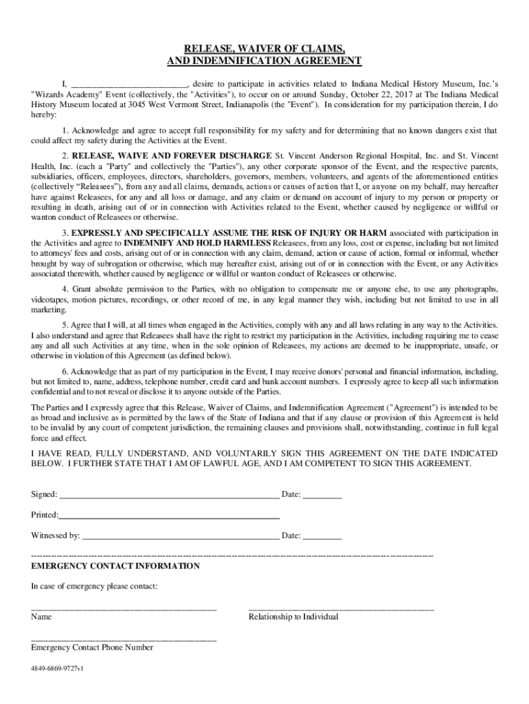 Fillable Online Settlement and Release of Claims Agreement: Single ...